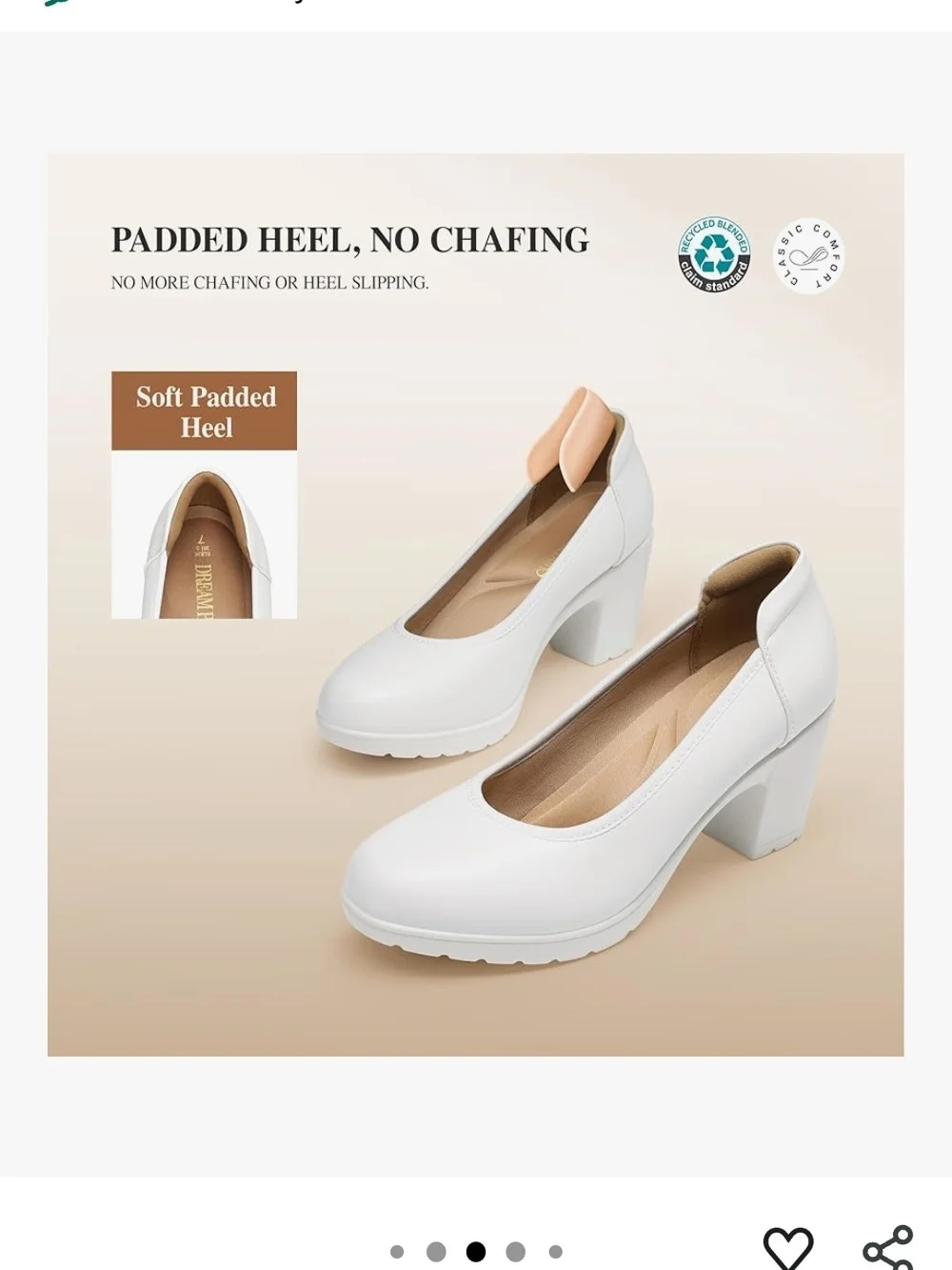 Shoes | Womens White Roundtoe Block Heel Pumps | Poshmark